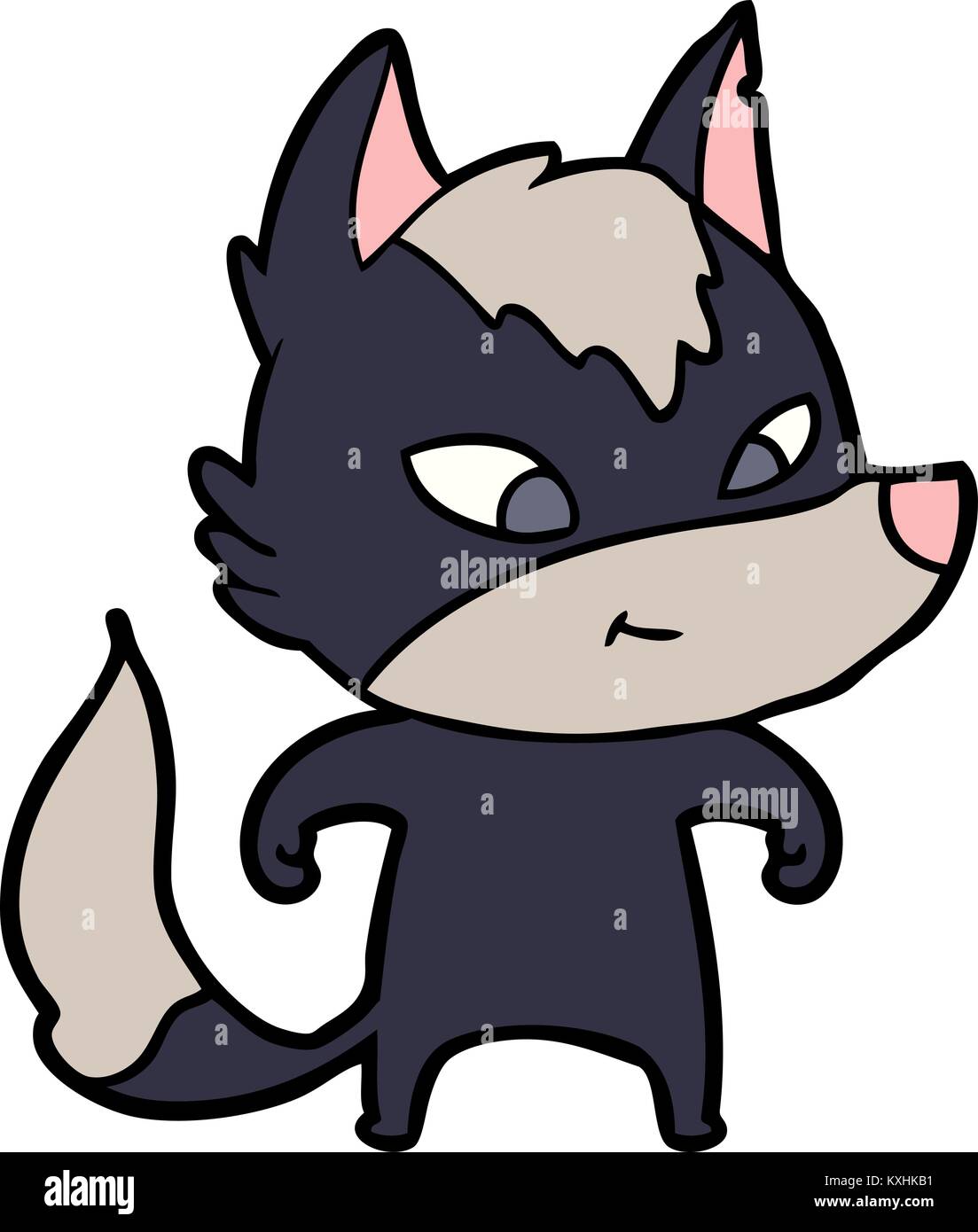 friendly cartoon wolf Stock Vector Image & Art - Alamy