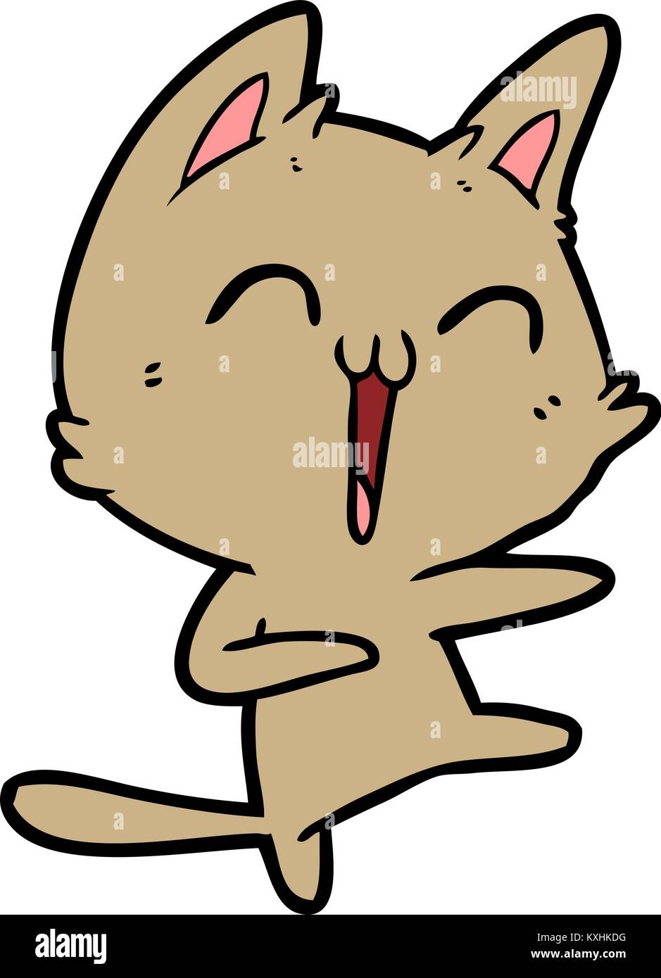 happy cartoon cat meowing Stock Vector Image & Art - Alamy