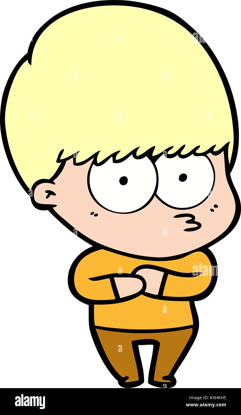 nervous cartoon boy Stock Vector Image & Art - Alamy