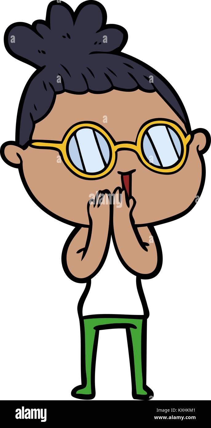 cartoon woman wearing spectacles Stock Vector Image & Art - Alamy