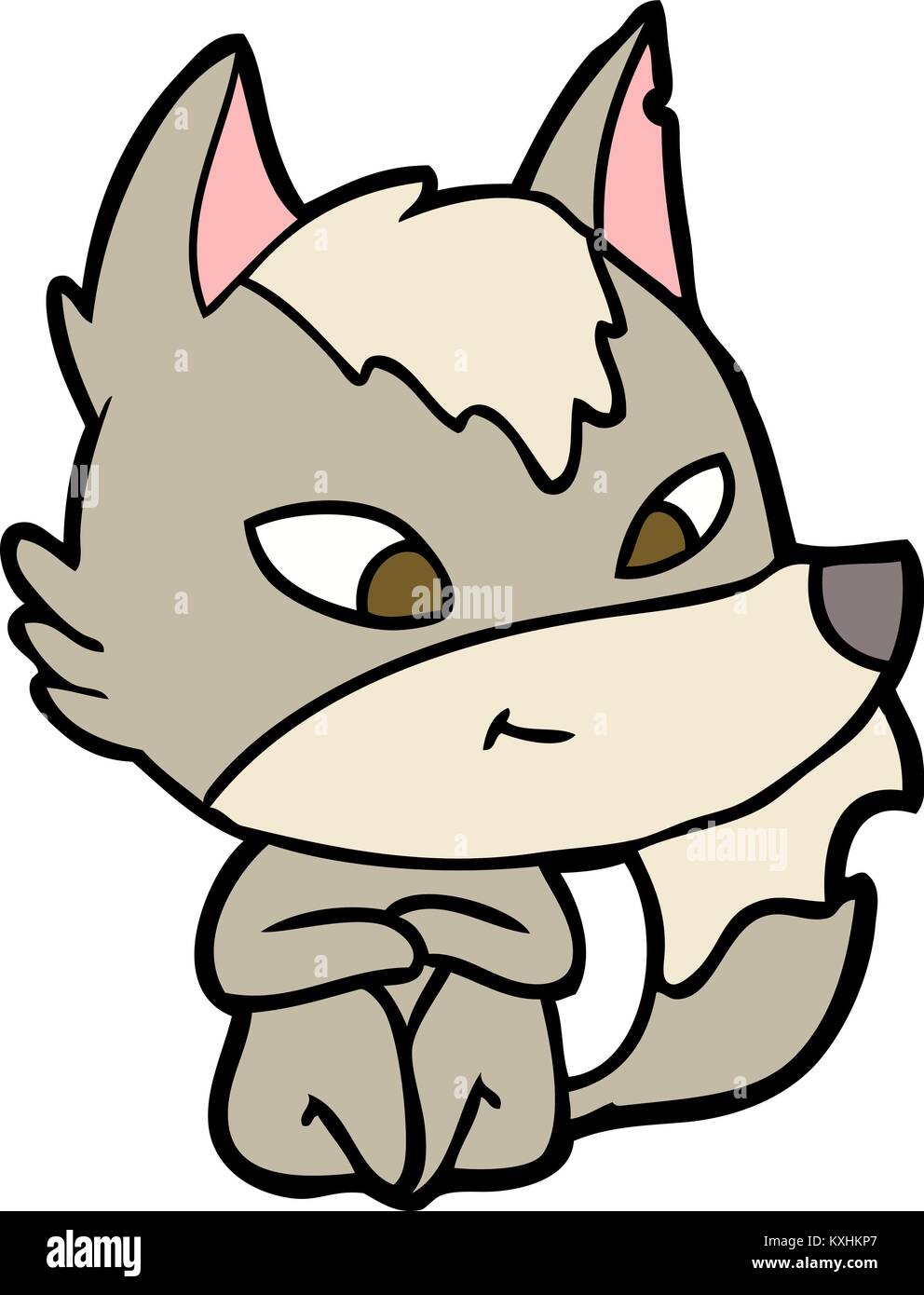 friendly cartoon wolf Stock Vector Image & Art - Alamy