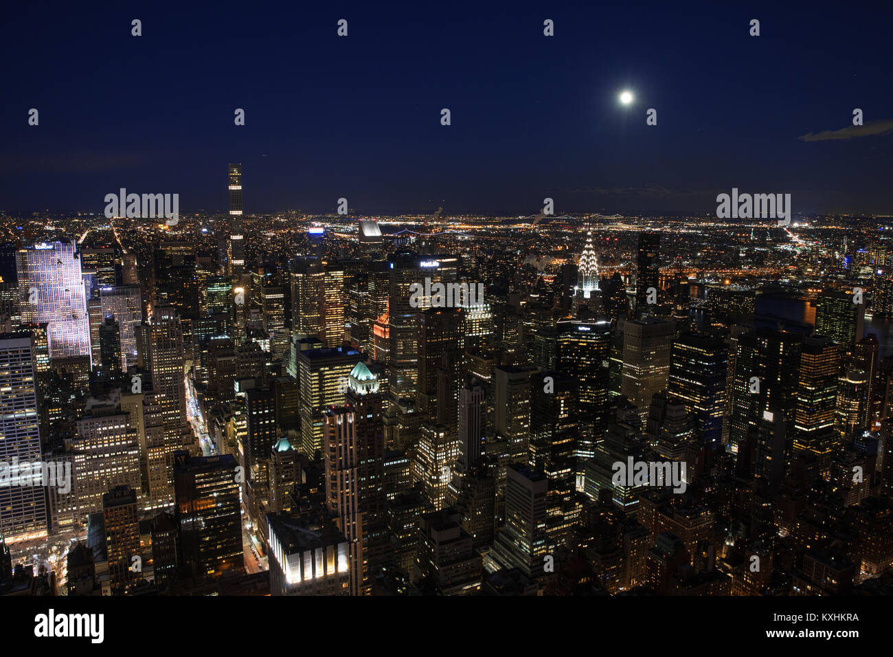 Aerial night hudson river skyline hi-res stock photography and images ...