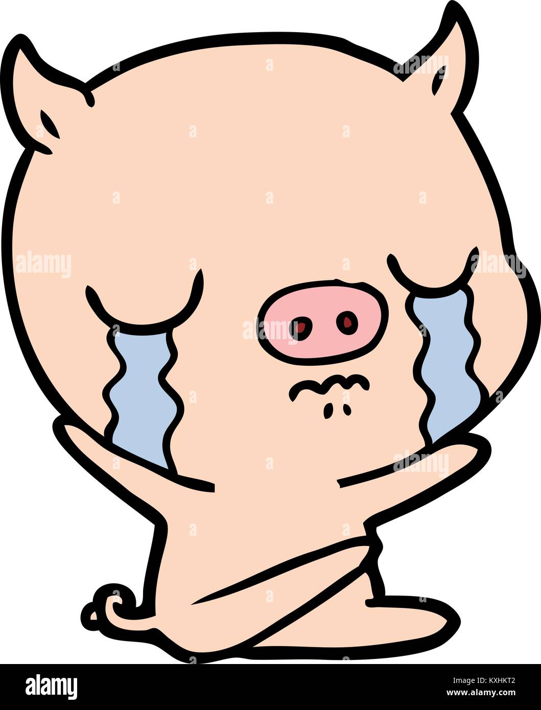 cartoon sitting pig crying Stock Vector Image & Art - Alamy