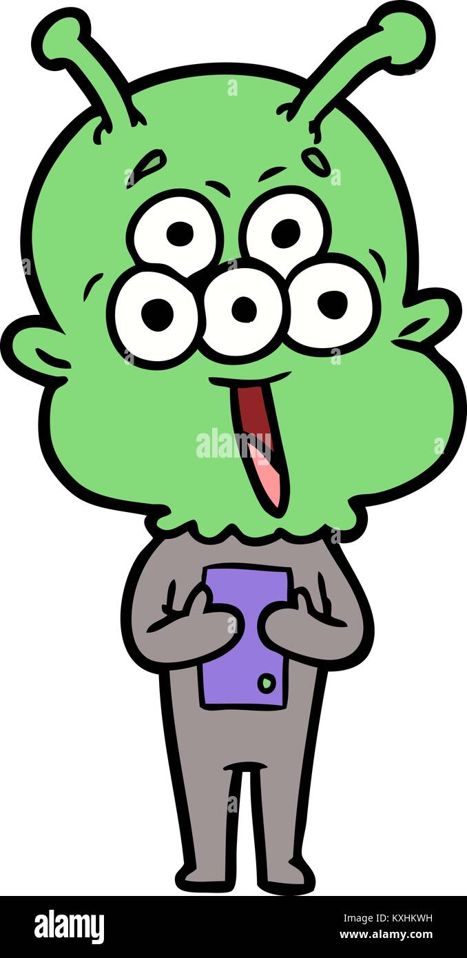 happy cartoon alien Stock Vector Image & Art - Alamy