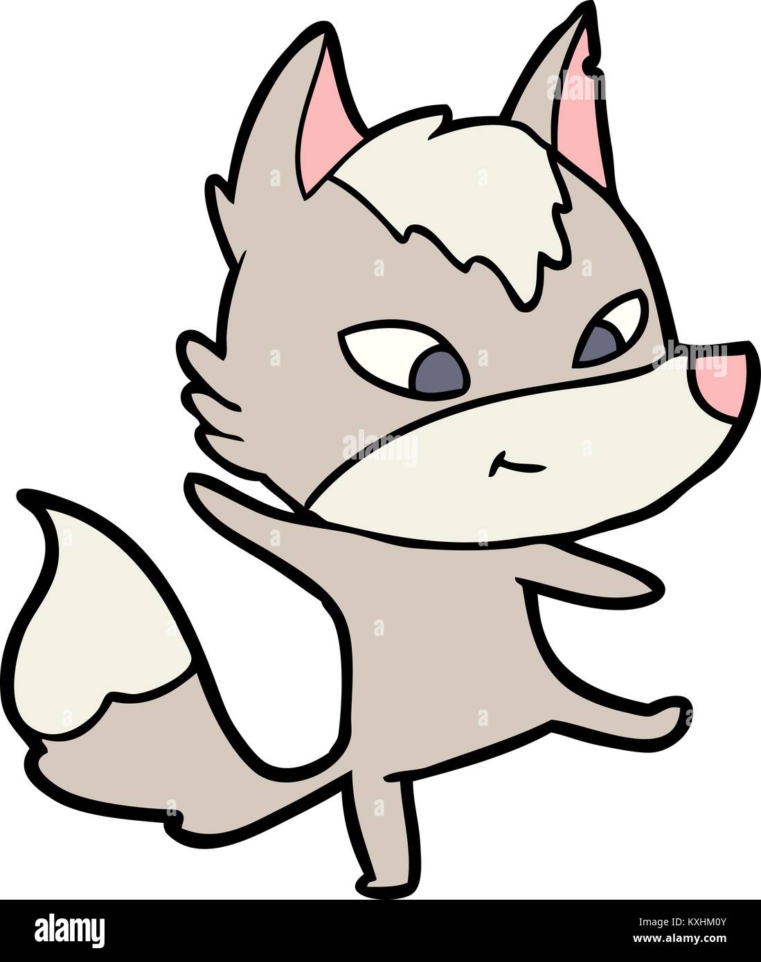 friendly cartoon wolf dancing Stock Vector Image & Art - Alamy