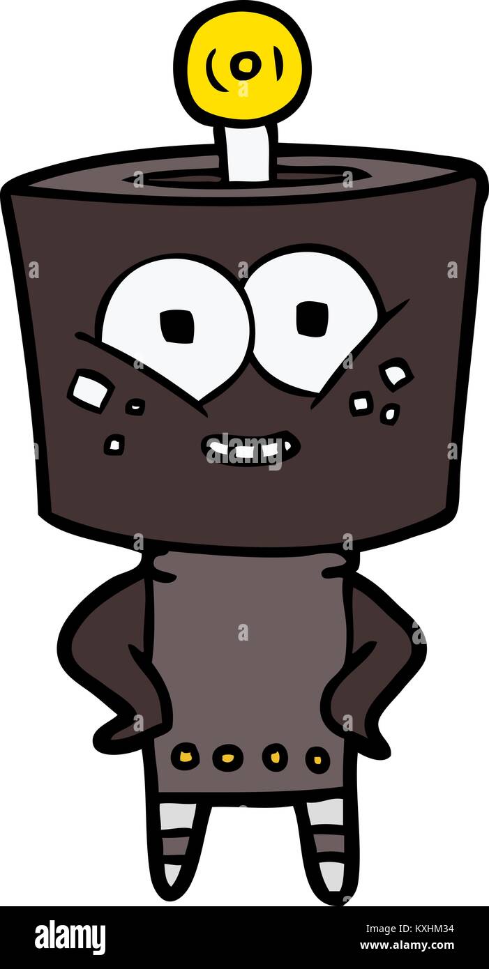 happy cartoon robot Stock Vector Image & Art - Alamy