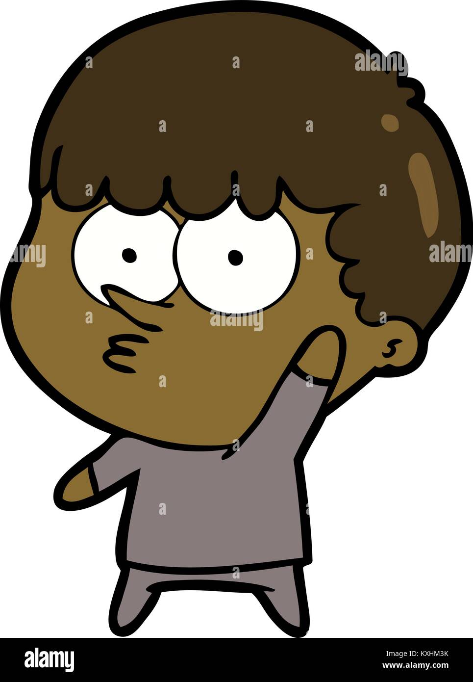 cartoon curious boy waving Stock Vector Image & Art - Alamy
