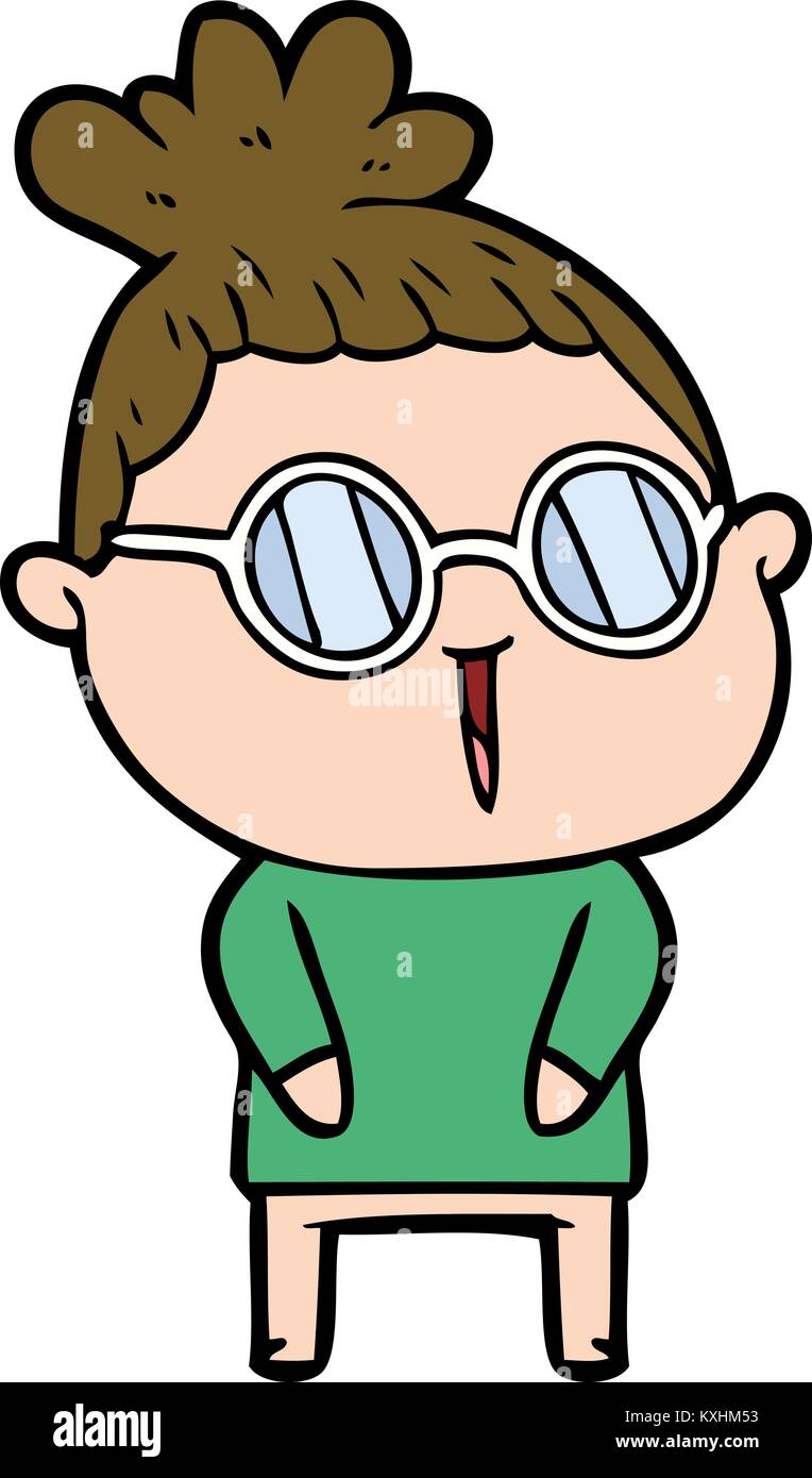 cartoon woman wearing spectacles Stock Vector Image & Art - Alamy