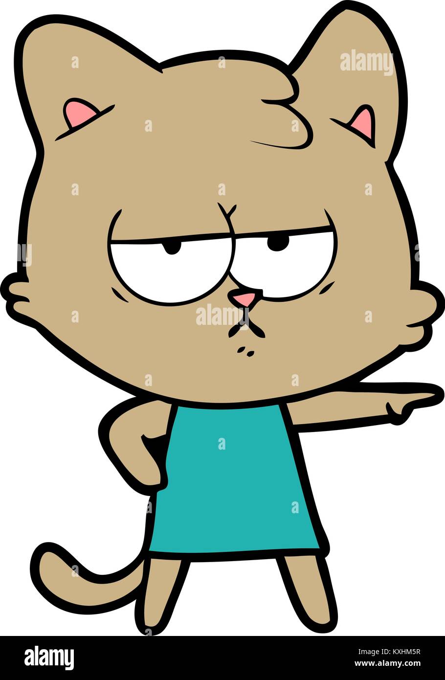bored cartoon cat pointing Stock Vector Image & Art - Alamy