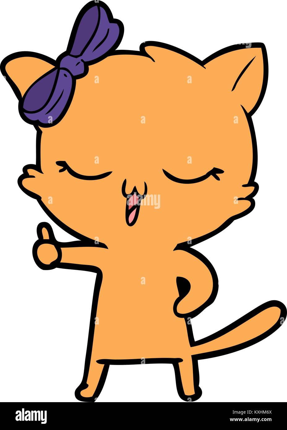 cartoon cat with bow on head Stock Vector Image & Art - Alamy