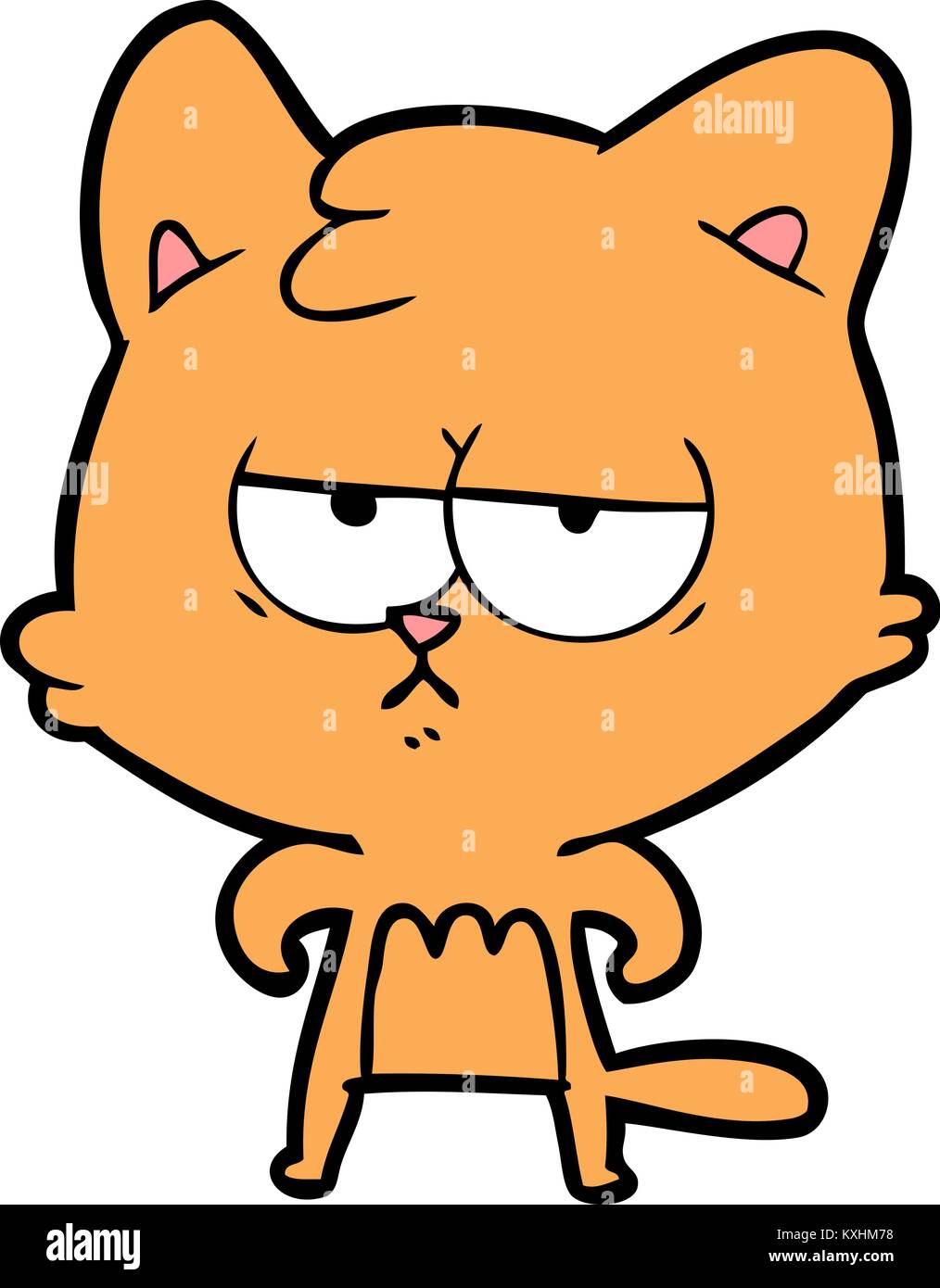 bored cartoon cat Stock Vector Image & Art - Alamy