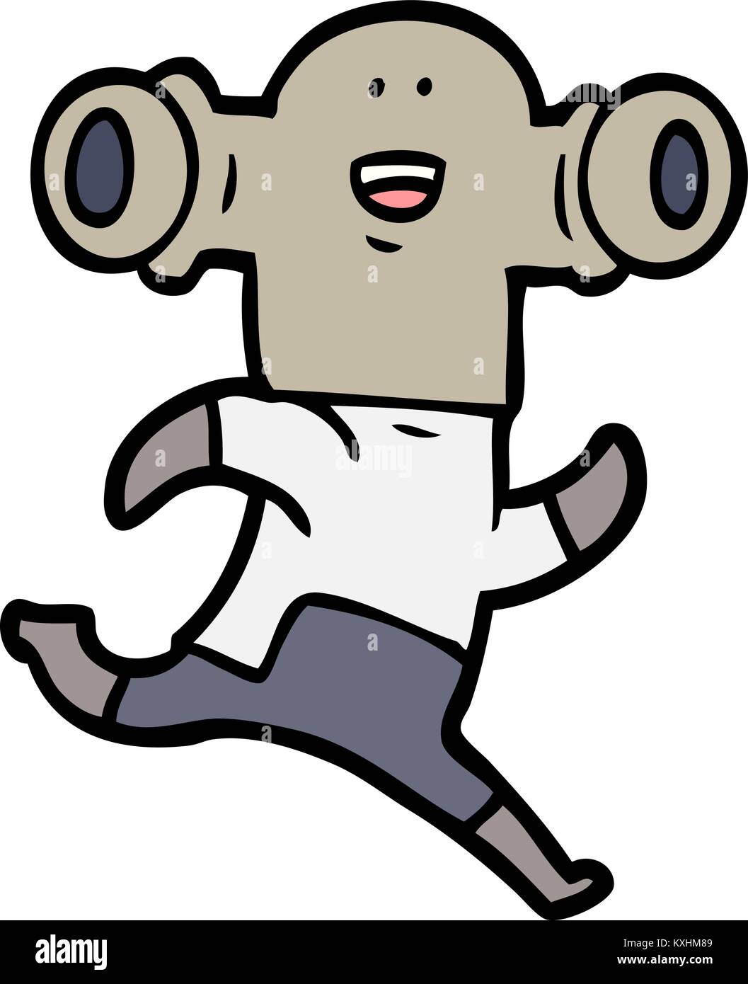 friendly cartoon alien running Stock Vector Image & Art - Alamy