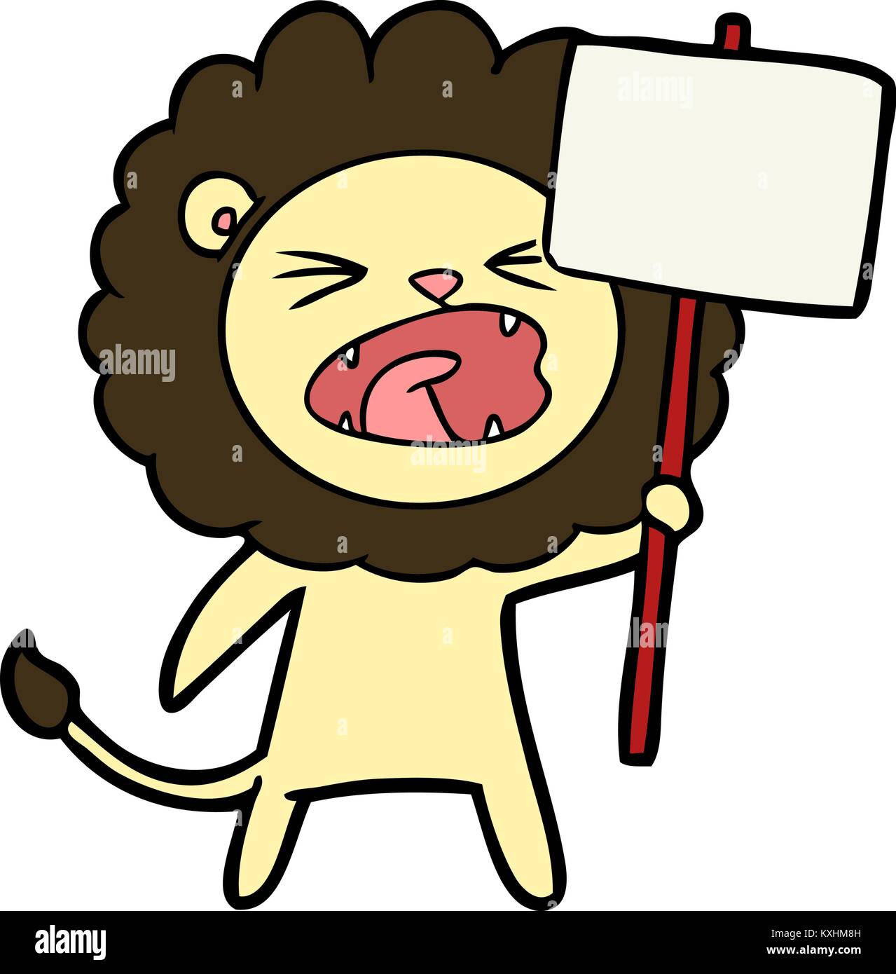 cartoon lion with protest sign Stock Vector Image & Art - Alamy
