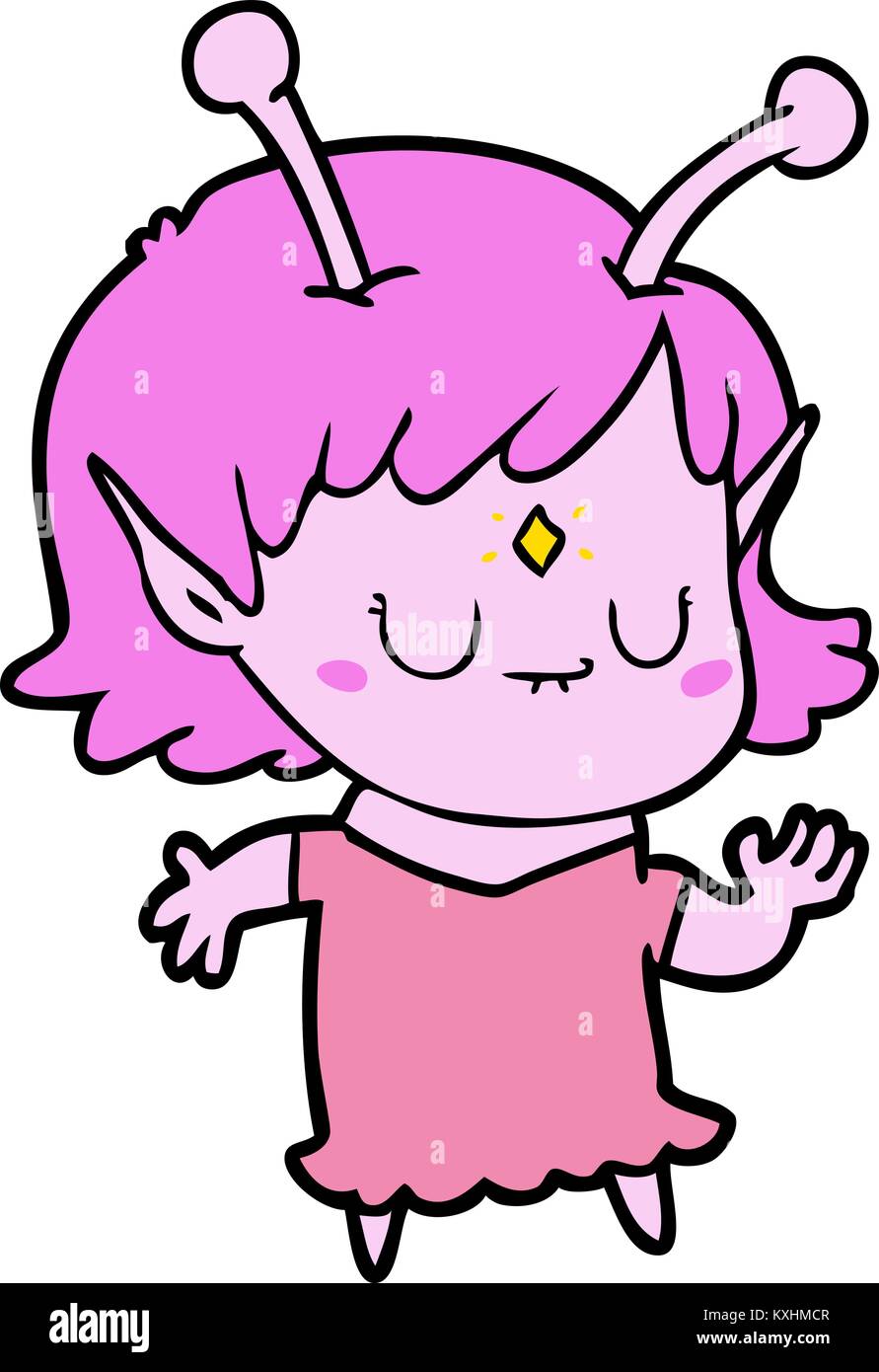 cartoon alien girl dancing Stock Vector Image & Art - Alamy