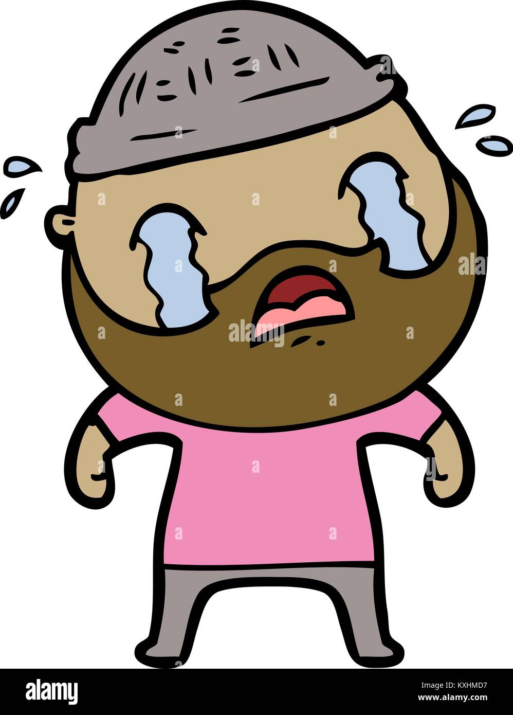 cartoon bearded man crying Stock Vector Image & Art - Alamy