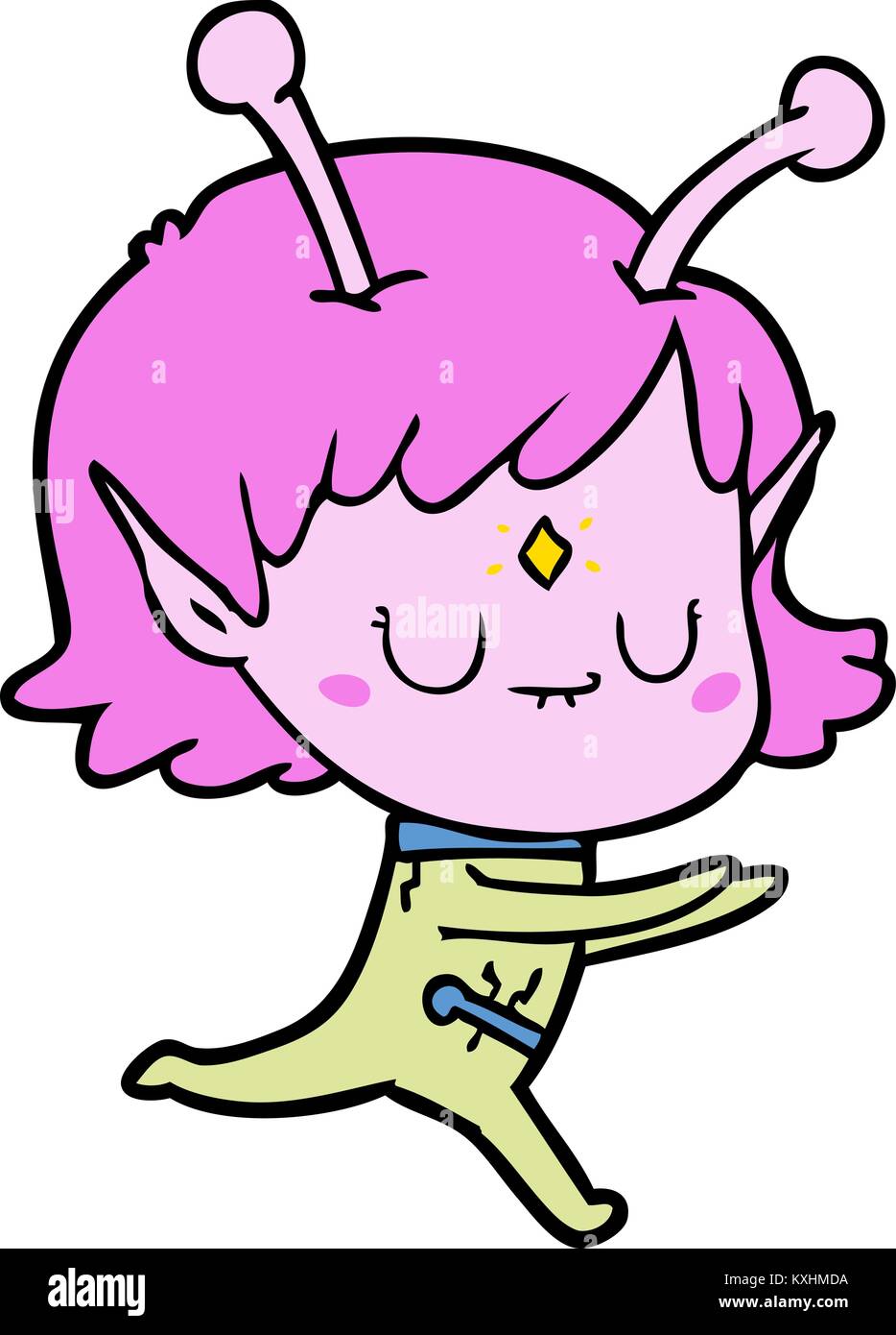cartoon alien girl Stock Vector Image & Art - Alamy