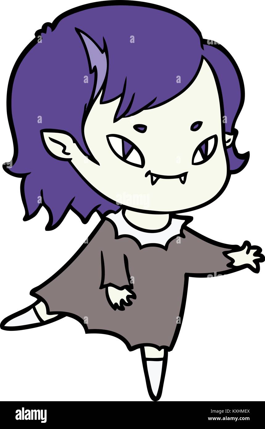 cartoon friendly vampire girl Stock Vector Image & Art - Alamy