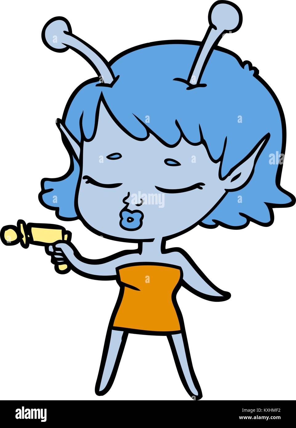 cute alien girl cartoon Stock Vector Image & Art - Alamy