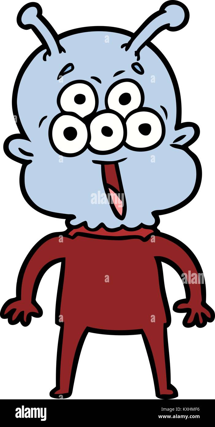 happy cartoon alien Stock Vector Image & Art - Alamy