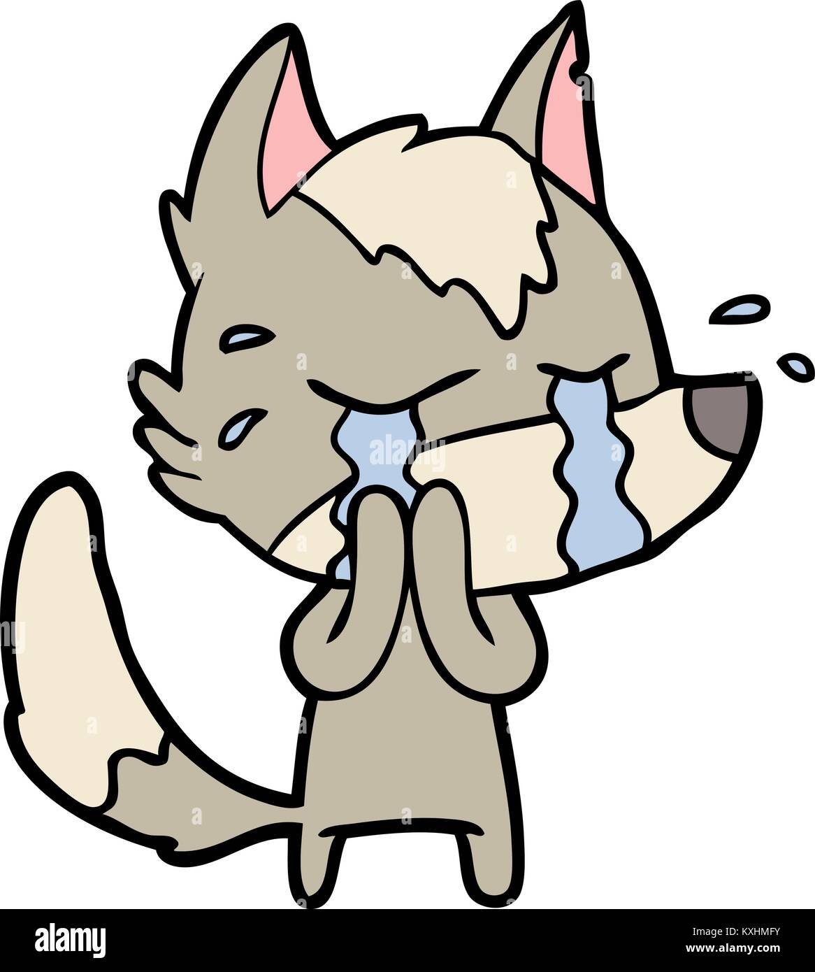 cartoon crying wolf Stock Vector Image & Art - Alamy