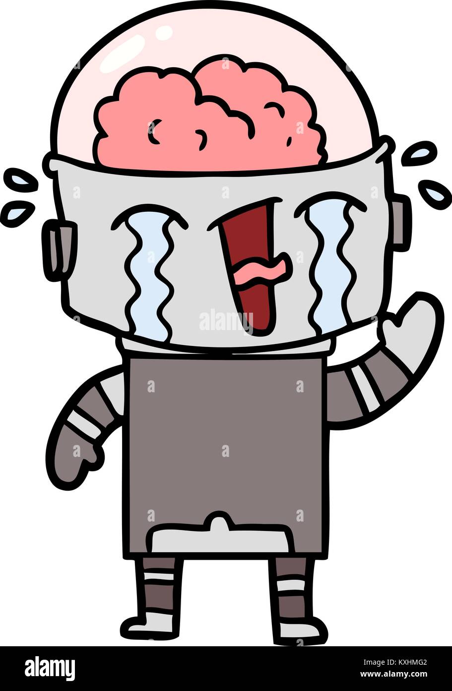cartoon crying robot waving Stock Vector Image & Art - Alamy