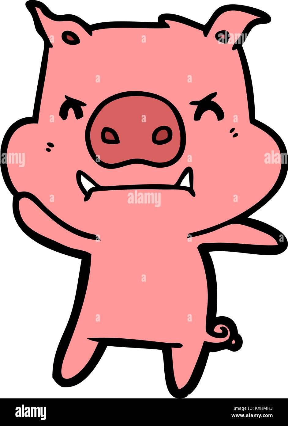 angry cartoon pig Stock Vector Image & Art - Alamy