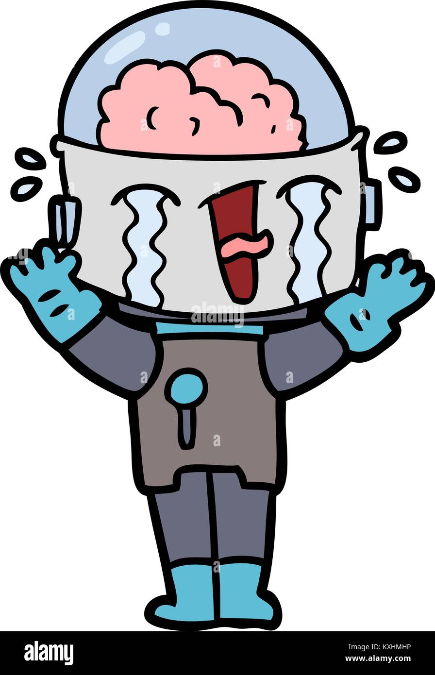 cartoon crying robot Stock Vector Image & Art - Alamy