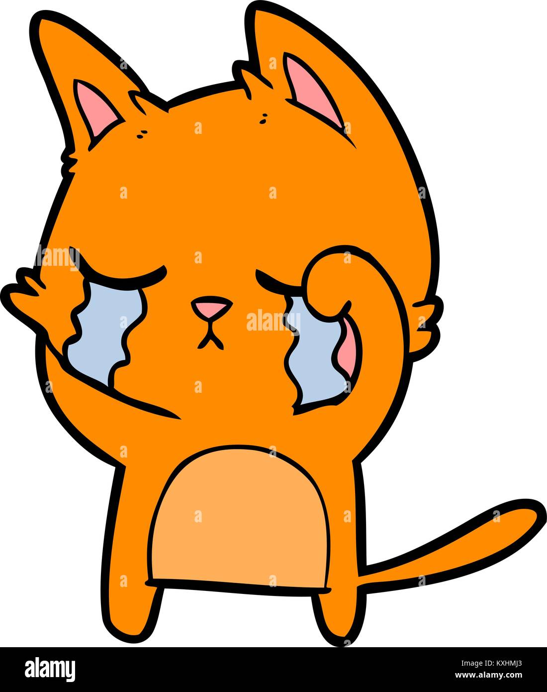 crying cartoon cat Stock Vector Image & Art - Alamy