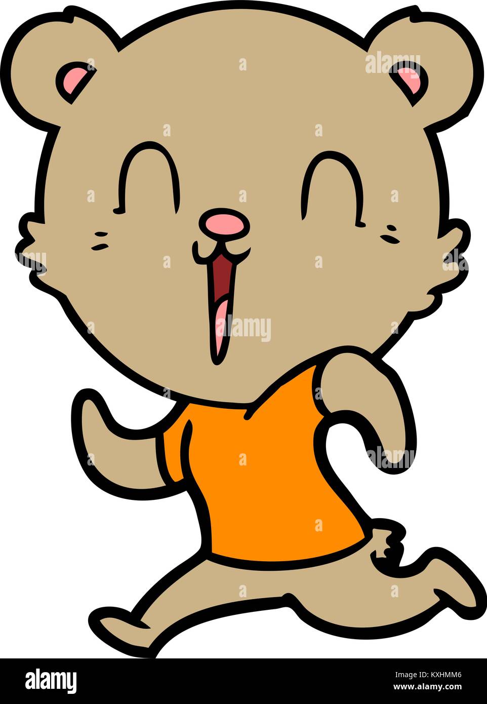 happy cartoon bear running Stock Vector Image & Art - Alamy