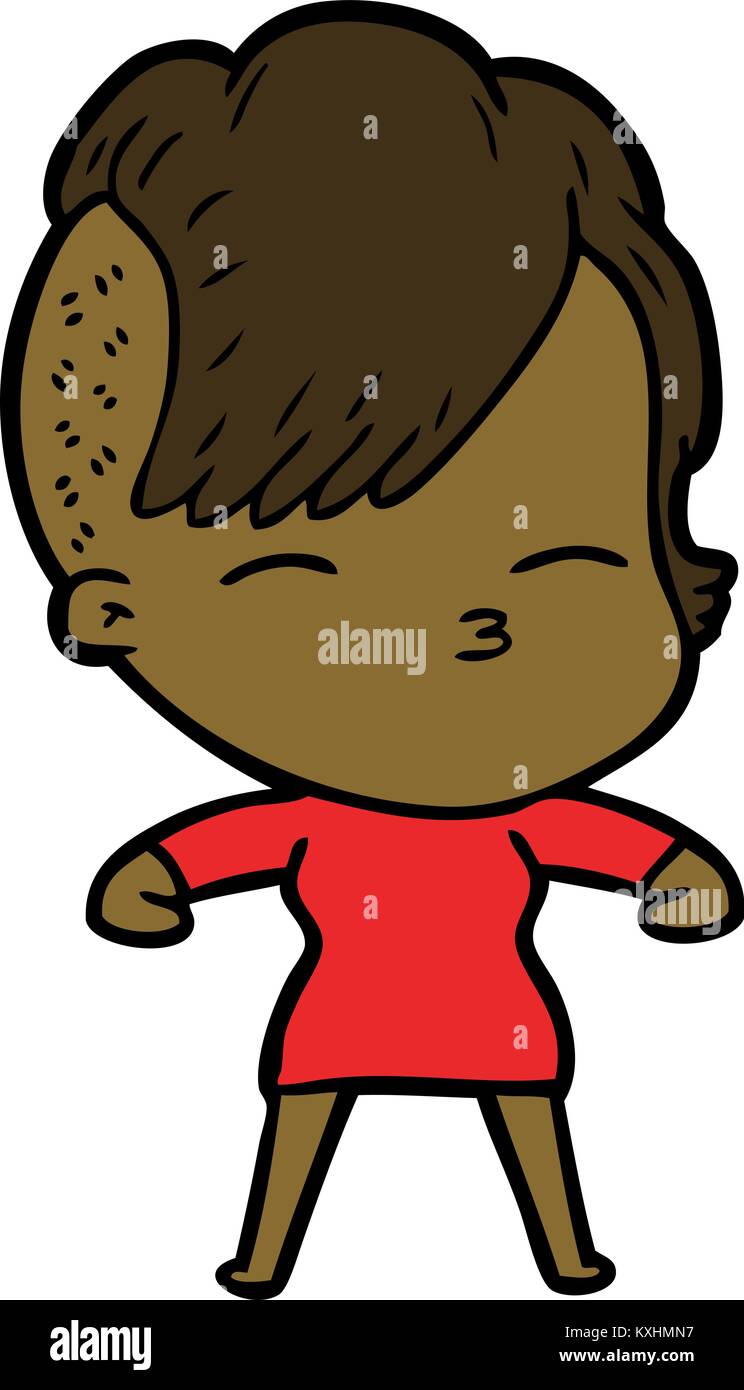 cartoon squinting girl Stock Vector Image & Art - Alamy