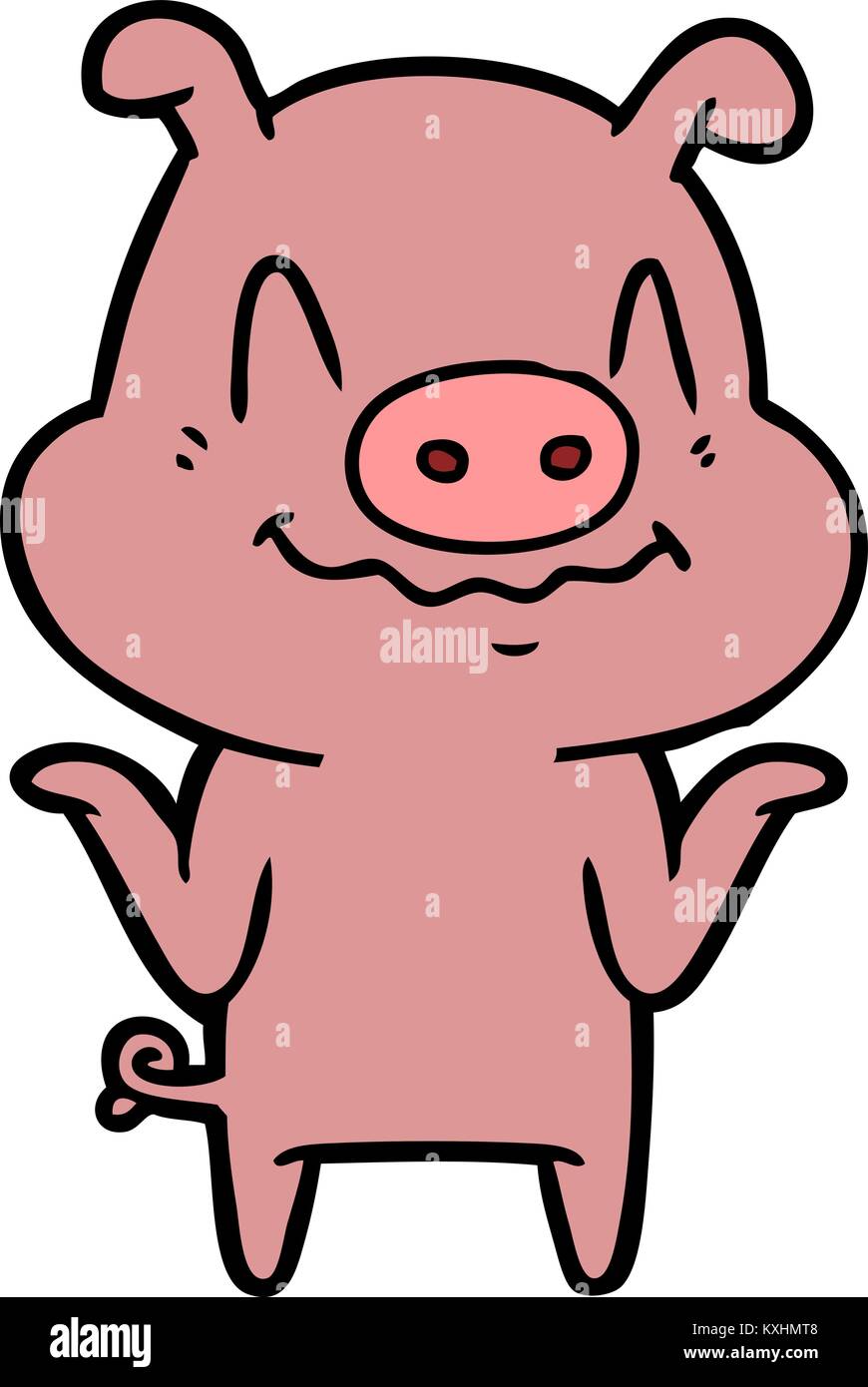 nervous cartoon pig Stock Vector Image & Art - Alamy