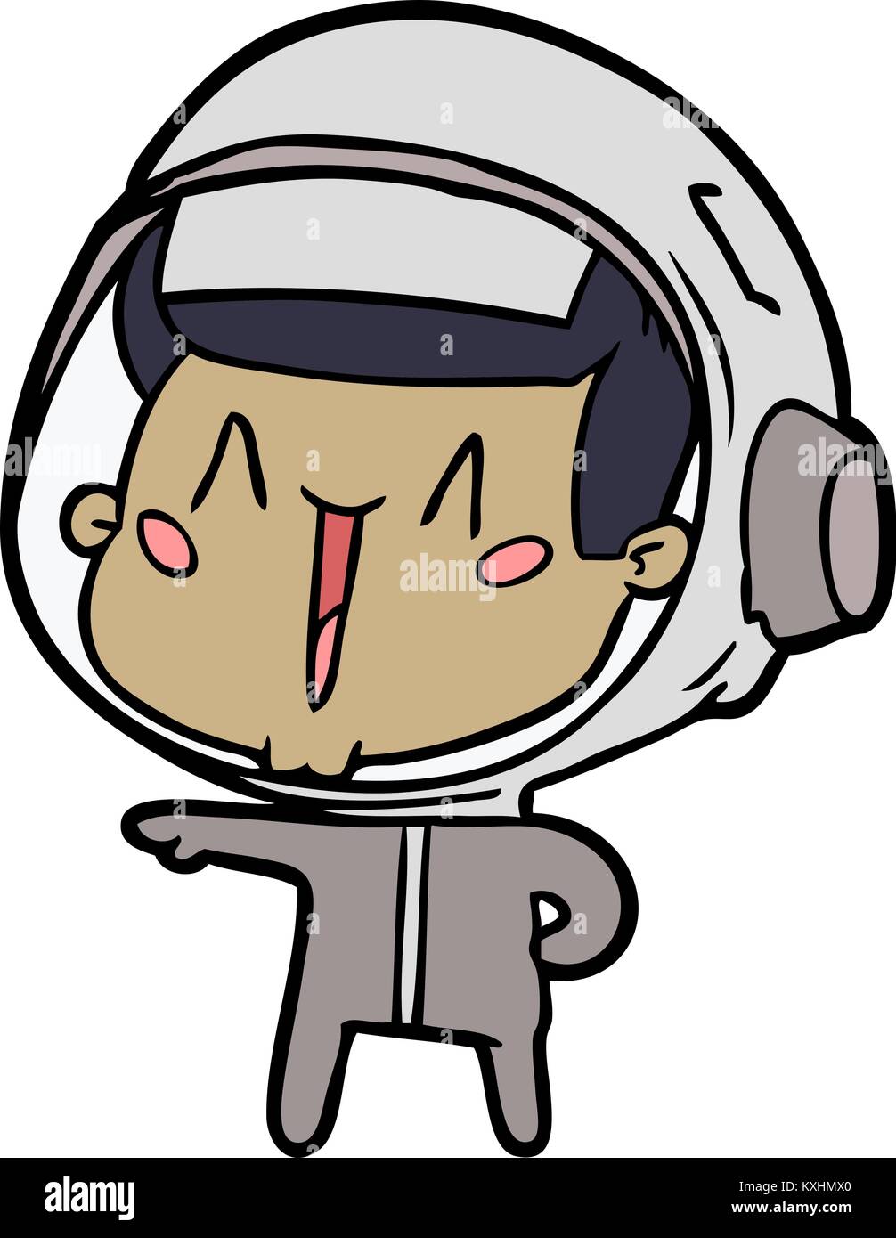 happy cartoon astronaut pointing Stock Vector Image & Art - Alamy