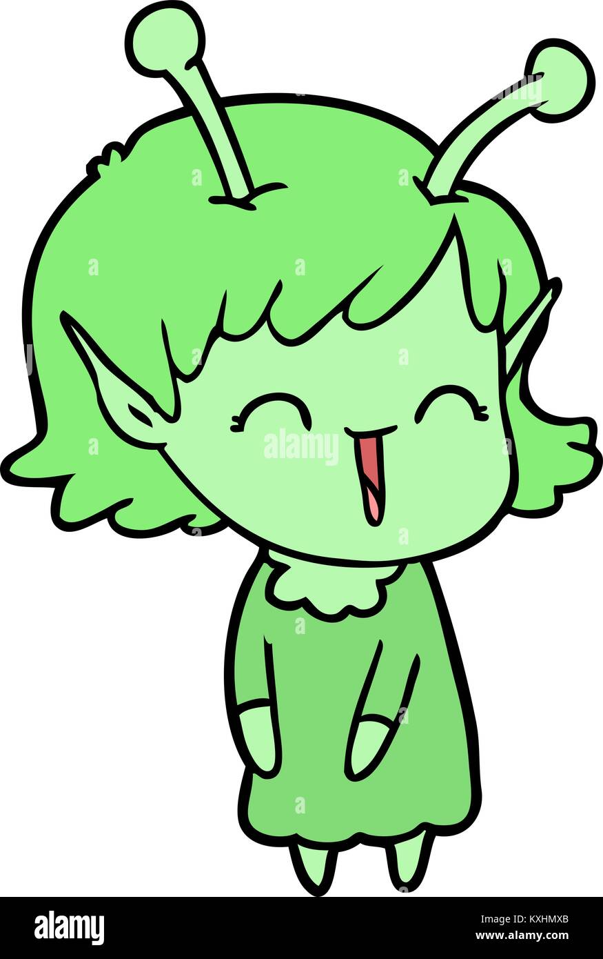 cartoon alien girl laughing Stock Vector Image & Art - Alamy