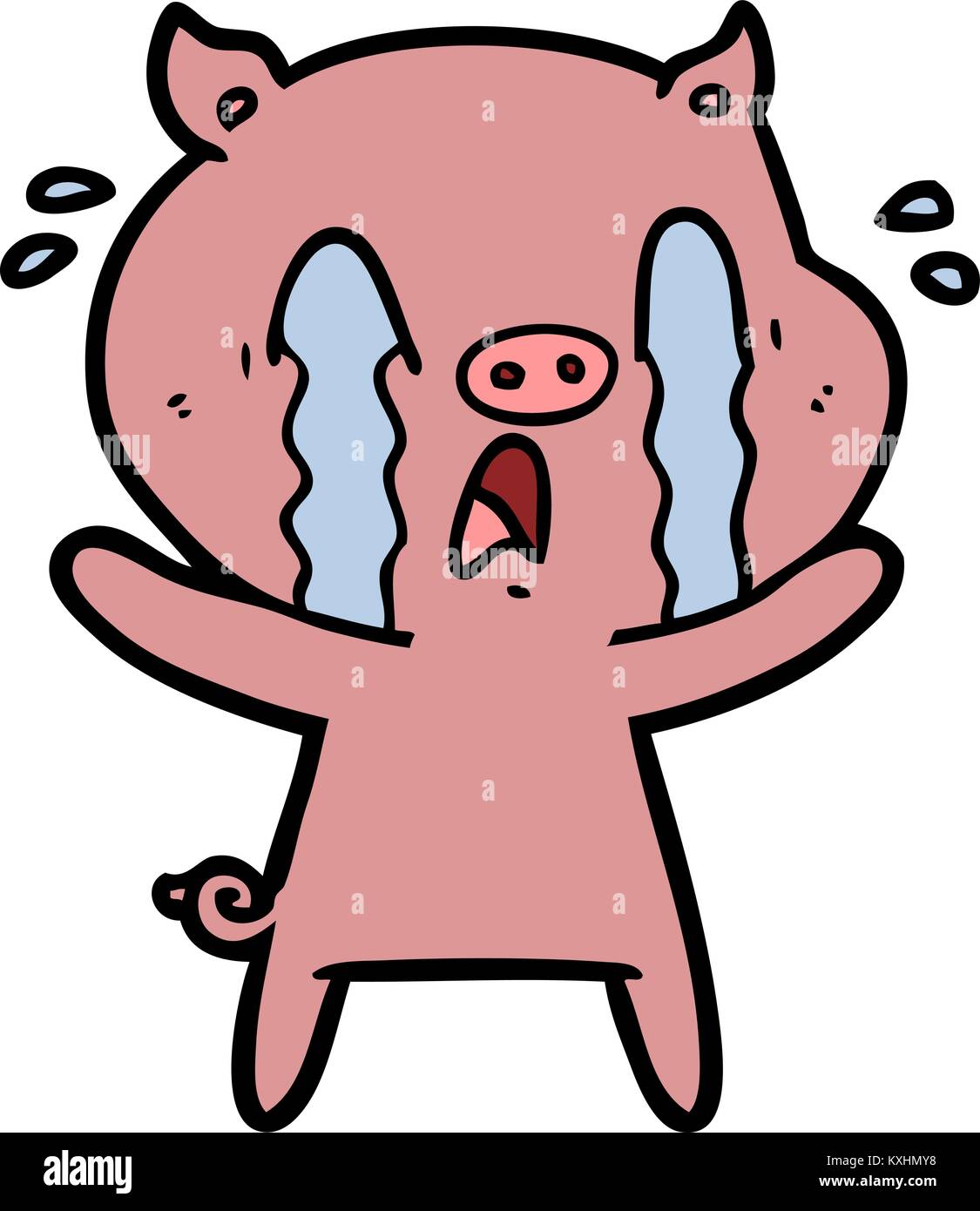 crying pig cartoon Stock Vector Image & Art - Alamy