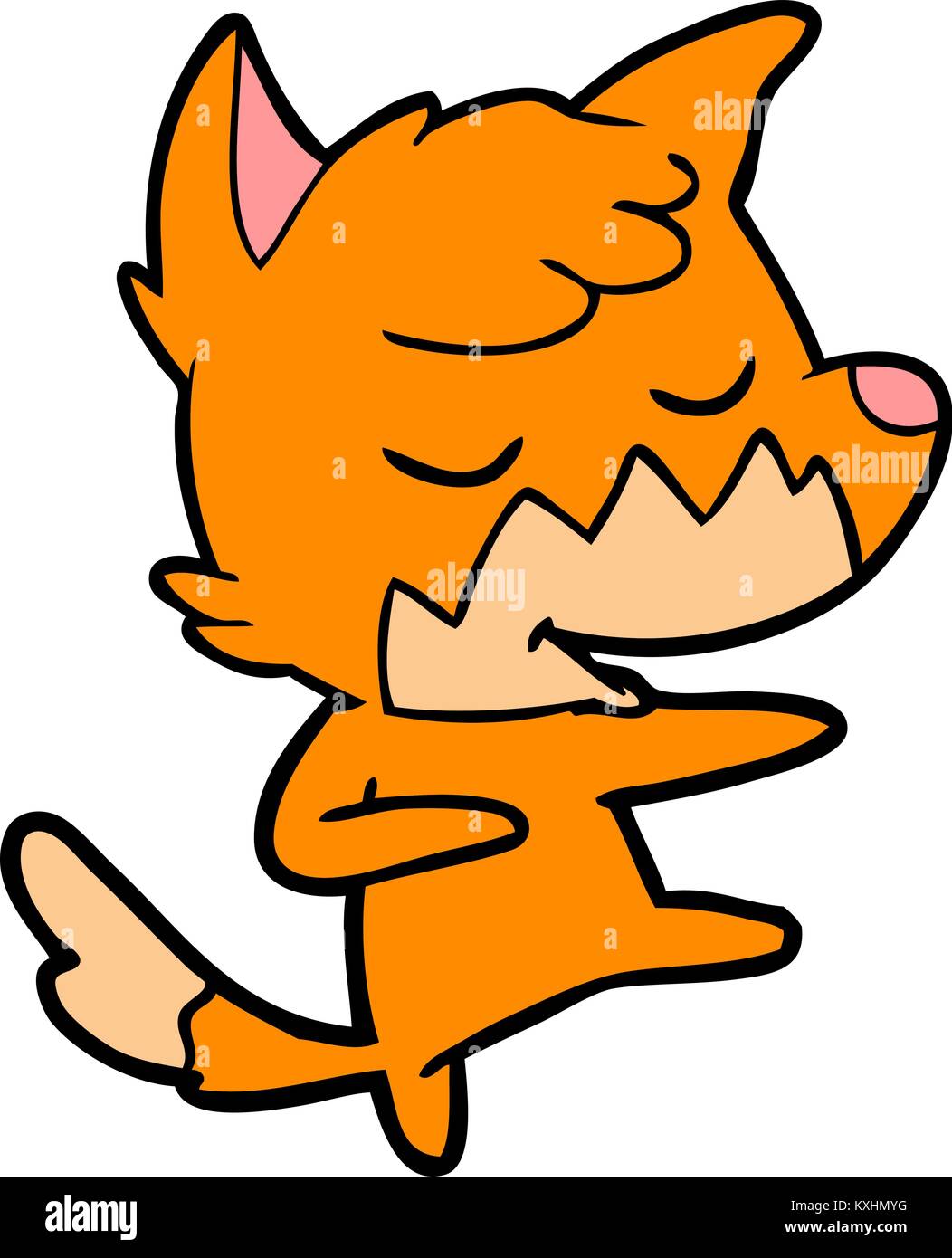 friendly cartoon fox dancing Stock Vector Image & Art - Alamy