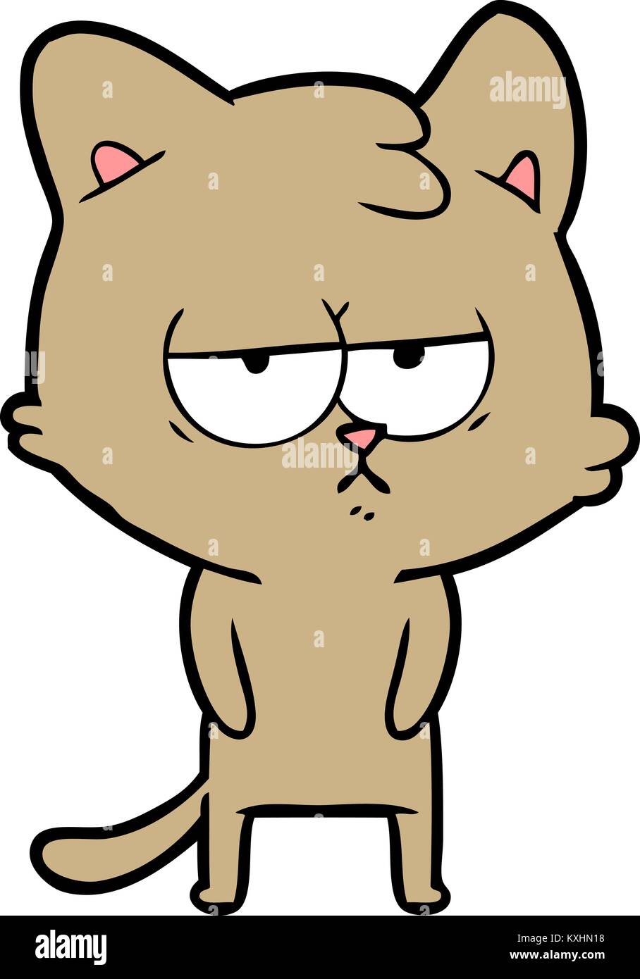 bored cartoon cat Stock Vector Image & Art - Alamy