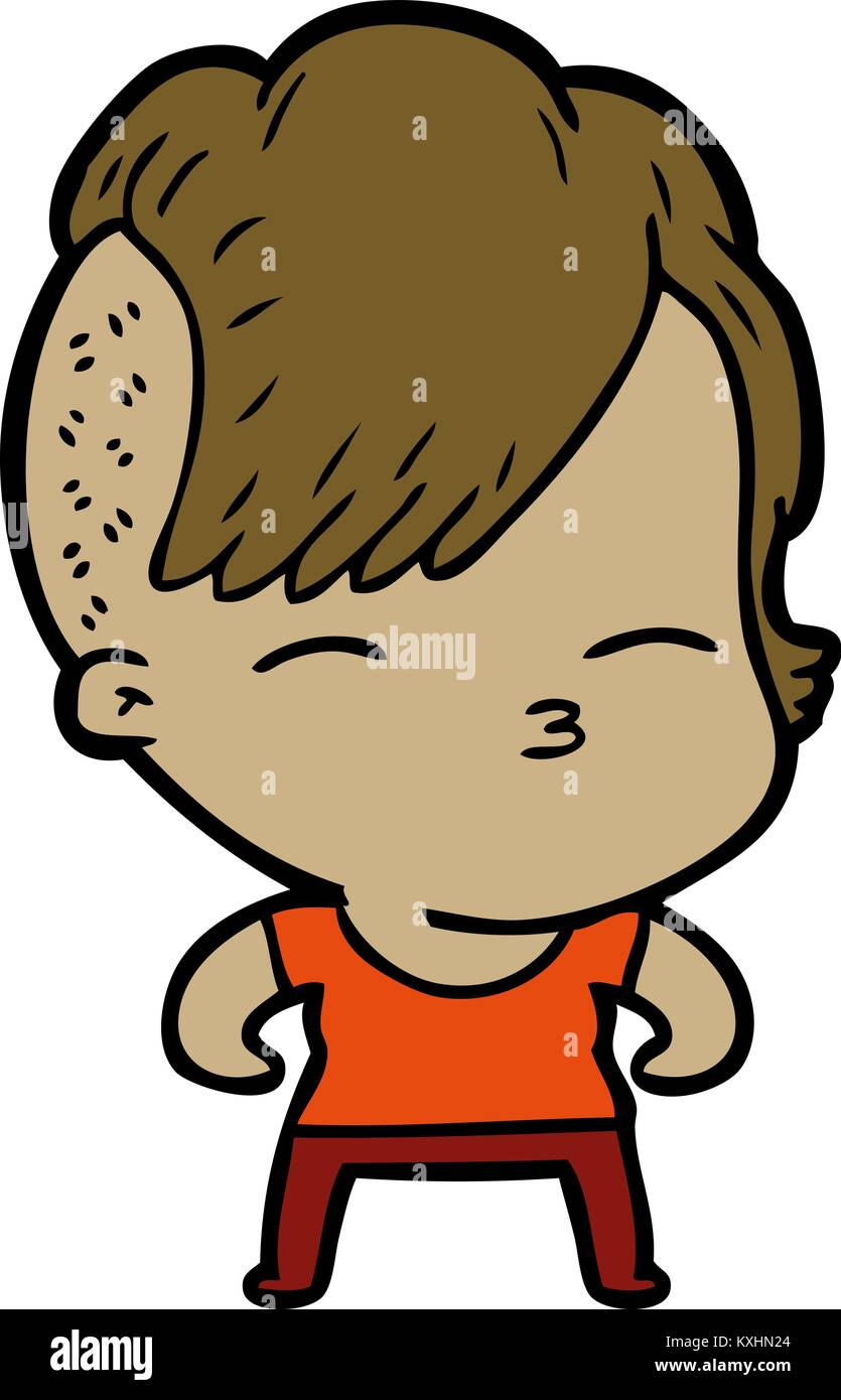 cartoon girl muscle posing Stock Vector Image & Art - Alamy