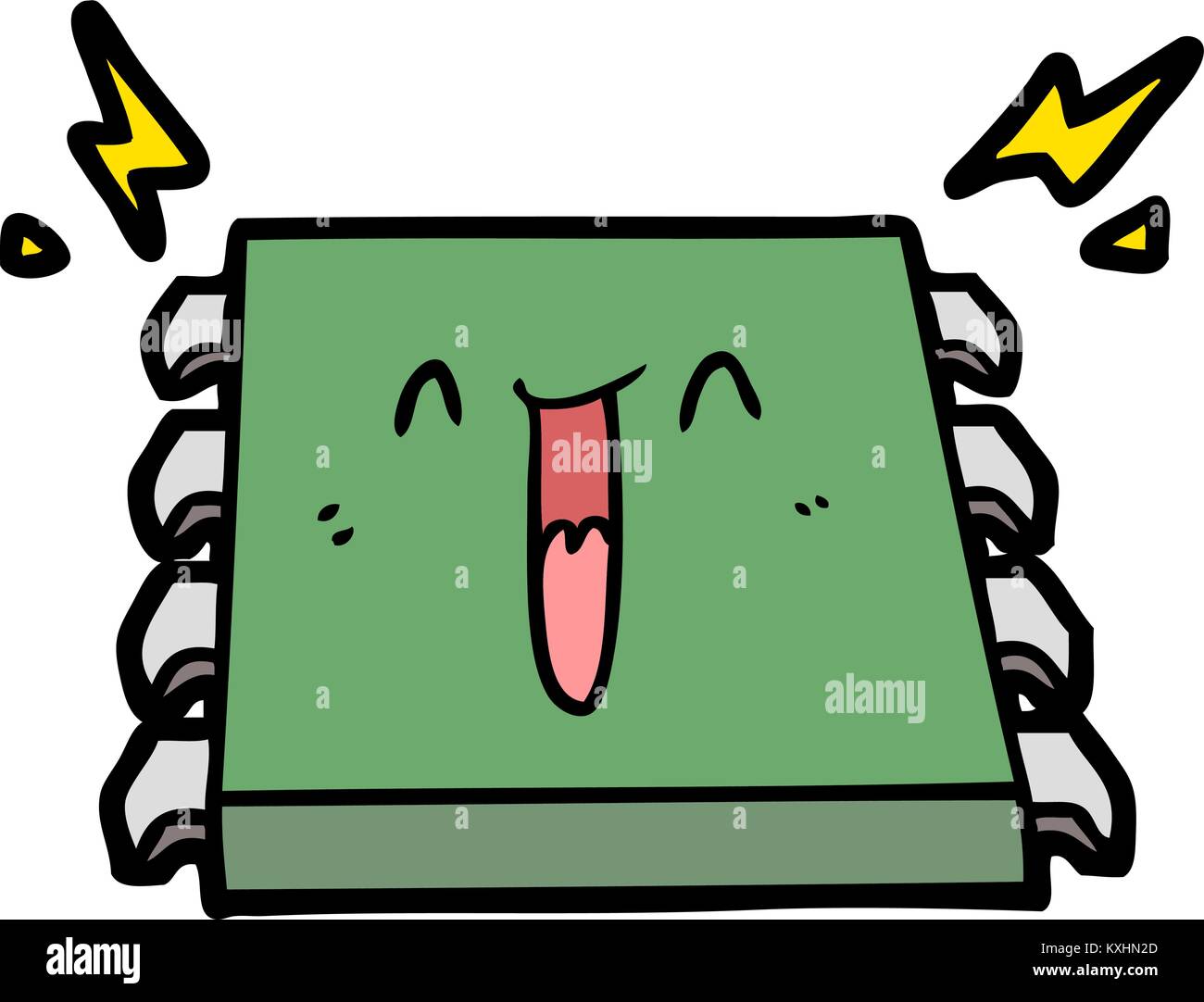 happy computer chip cartoon Stock Vector Image & Art - Alamy