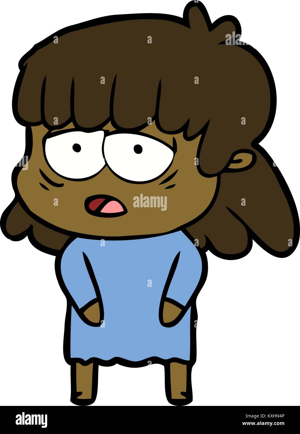 cartoon tired woman Stock Vector Image & Art - Alamy