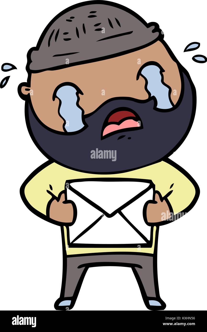 cartoon bearded man crying Stock Vector Image & Art - Alamy