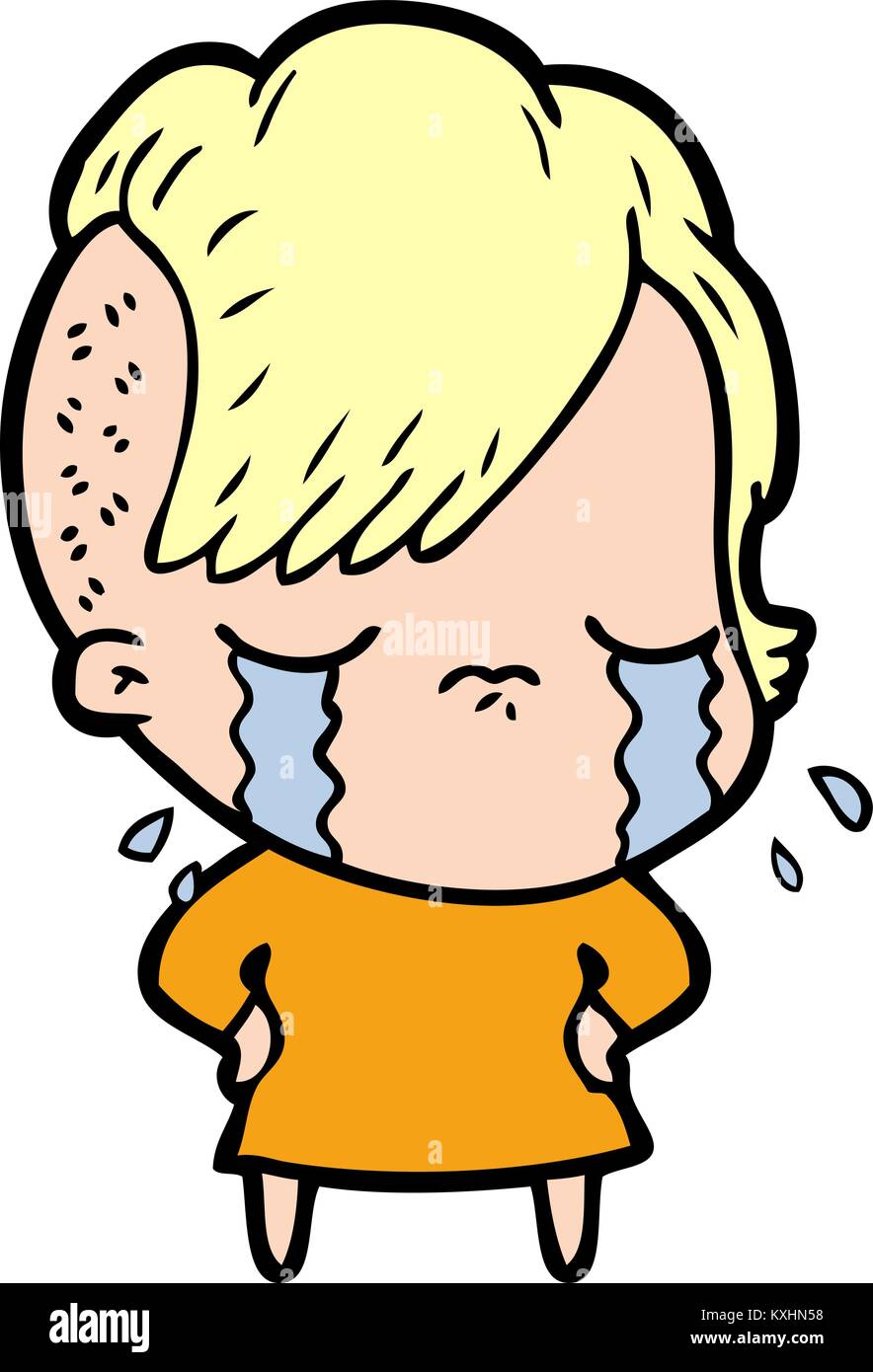 cartoon crying girl Stock Vector Image & Art - Alamy