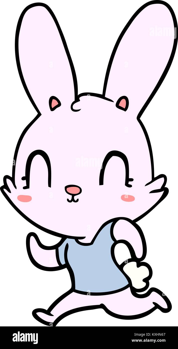 cute cartoon rabbit running Stock Vector Image & Art - Alamy