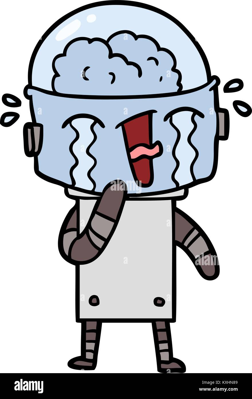 cartoon crying robot Stock Vector Image & Art - Alamy