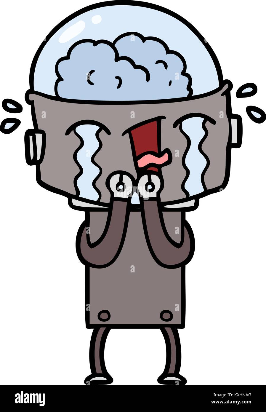 cartoon crying robot Stock Vector Image & Art - Alamy