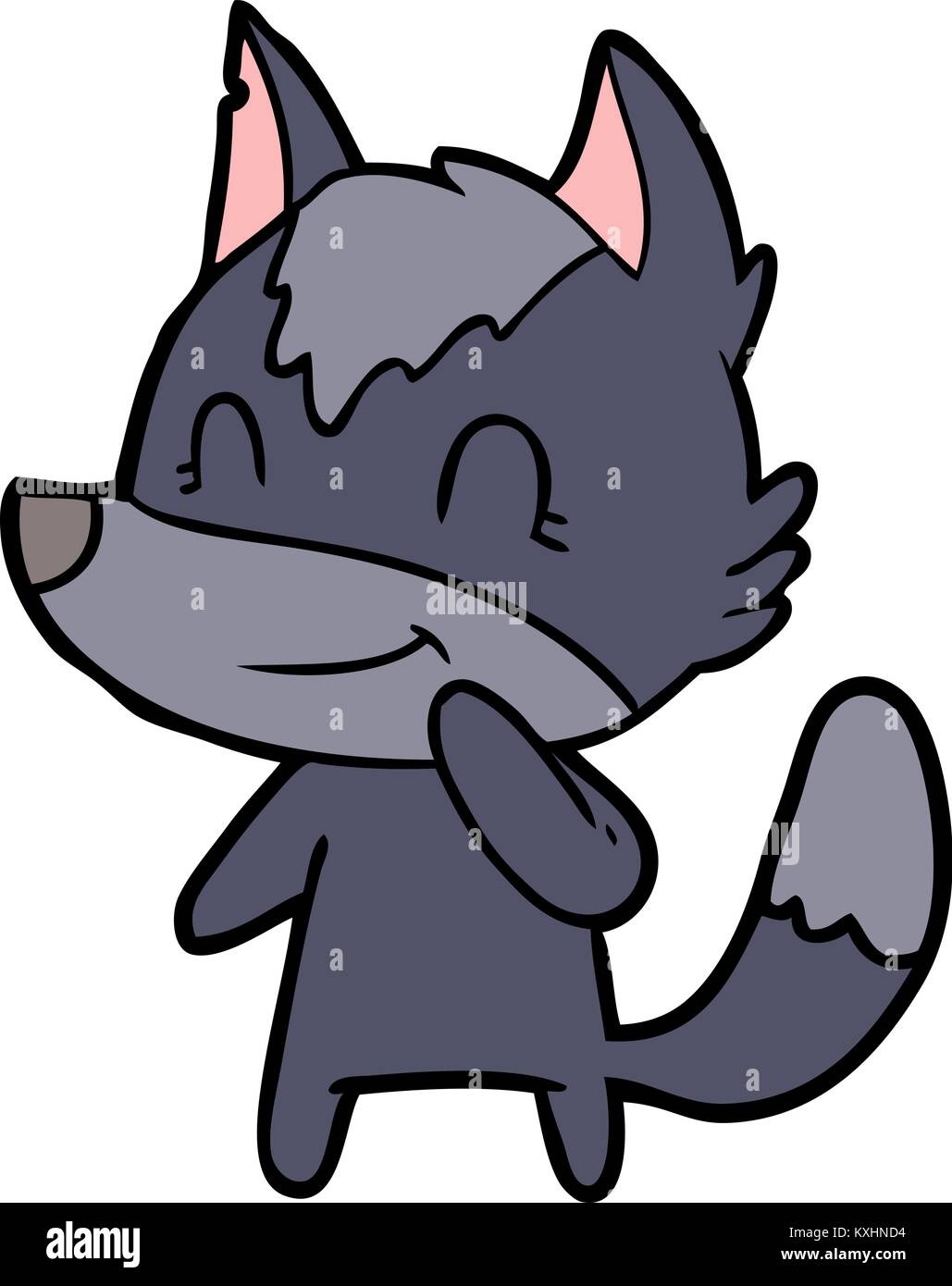 friendly cartoon wolf Stock Vector Image & Art - Alamy