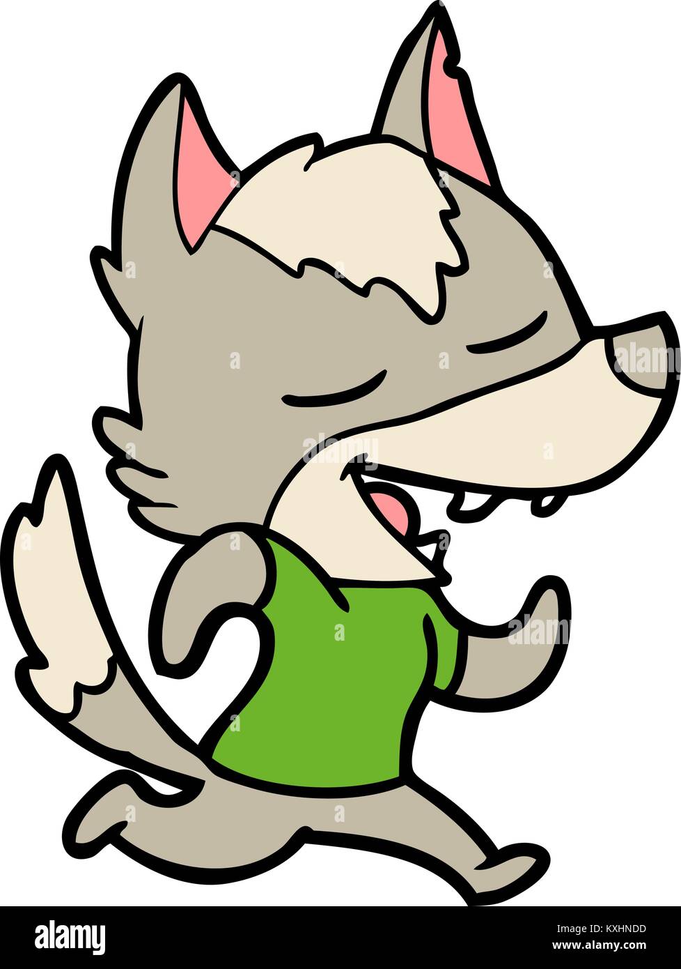 cartoon running wolf laughing Stock Vector Image & Art - Alamy