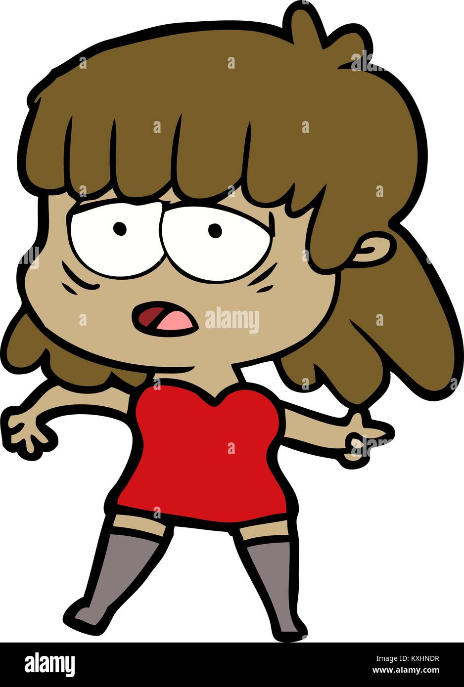 cartoon tired woman Stock Vector Image & Art - Alamy