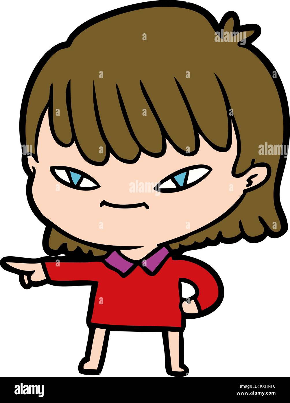 cartoon pointing woman Stock Vector Image & Art - Alamy