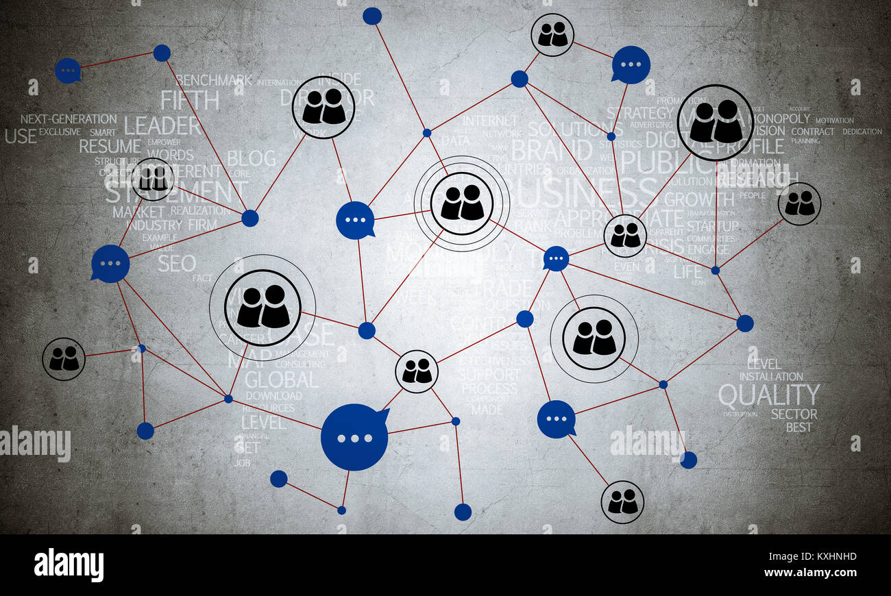 Background image with social connection and networking concept on ...