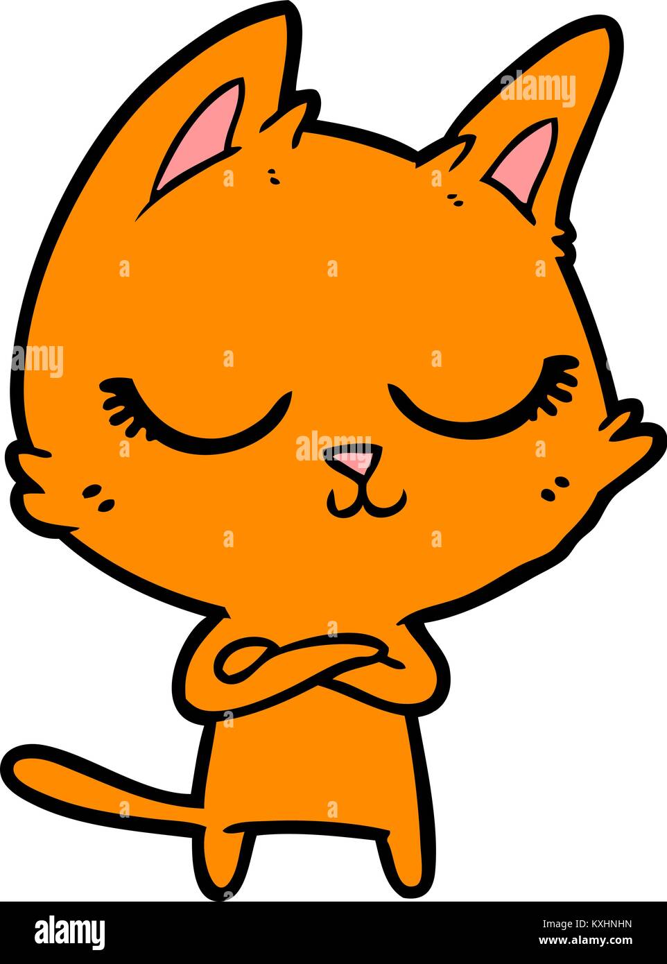 calm cartoon cat Stock Vector Image & Art - Alamy
